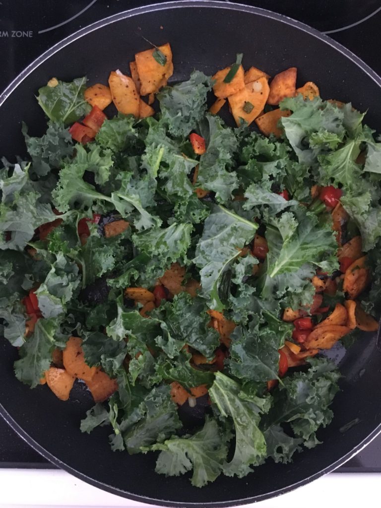 Sweet Potato Kale Scramble - Cooking Through Generations